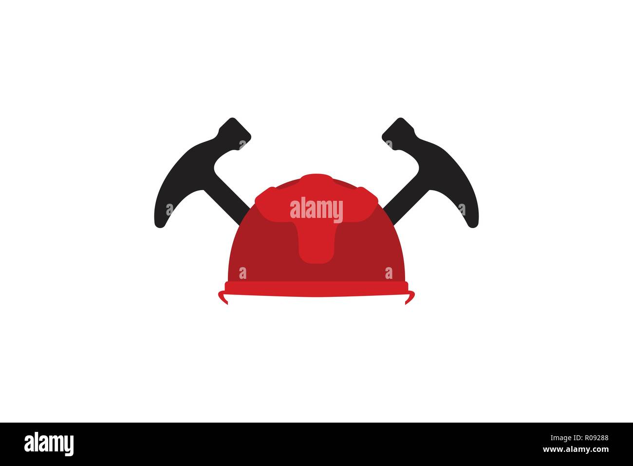 protection helmet, and hammer, repair logo Designs Inspiration Isolated ...