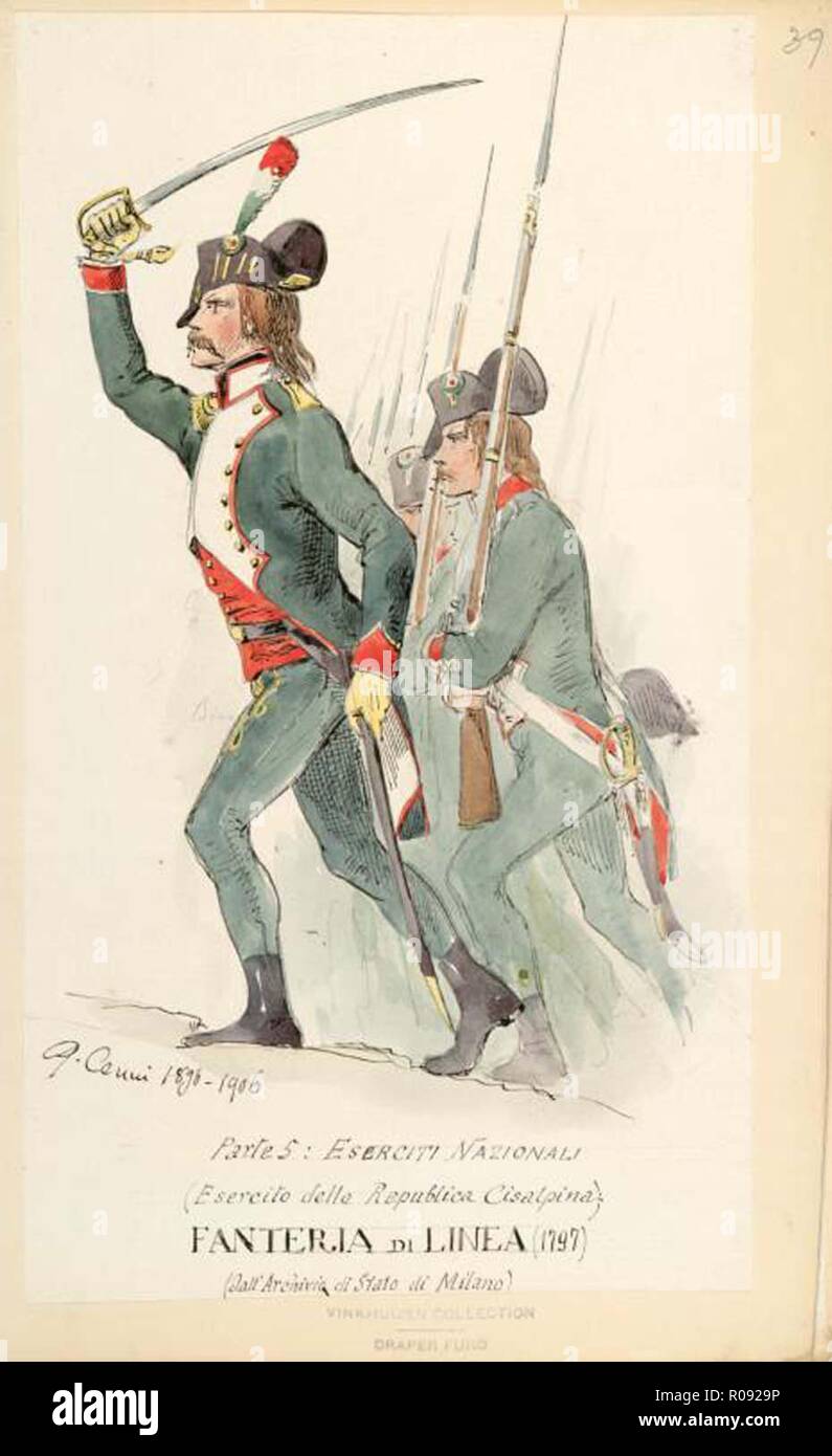 vintage italian army uniform illustration Stock Photo - Alamy
