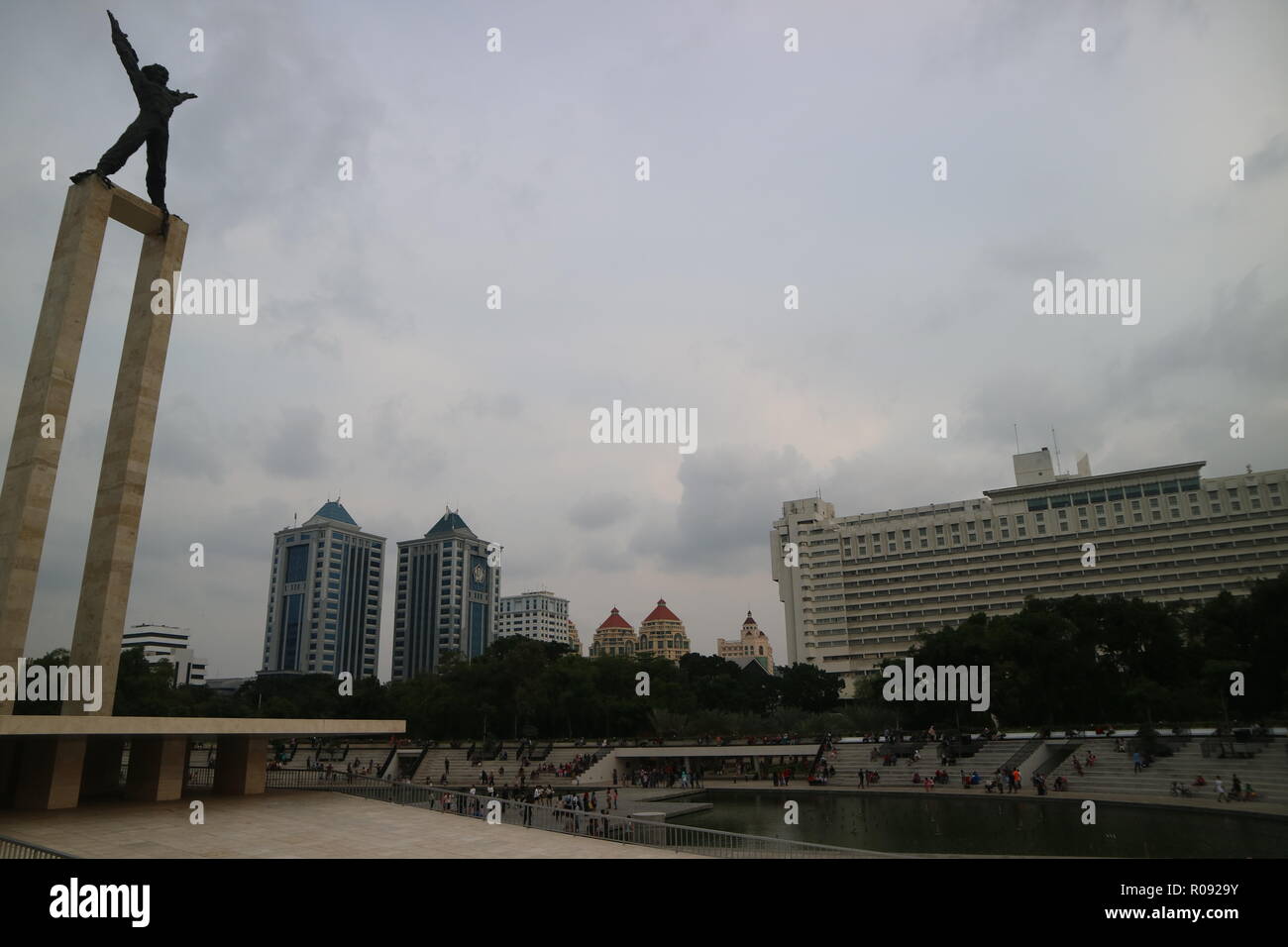 A statue of West Irian Liberation Monument at Lapangan Banteng Stock ...