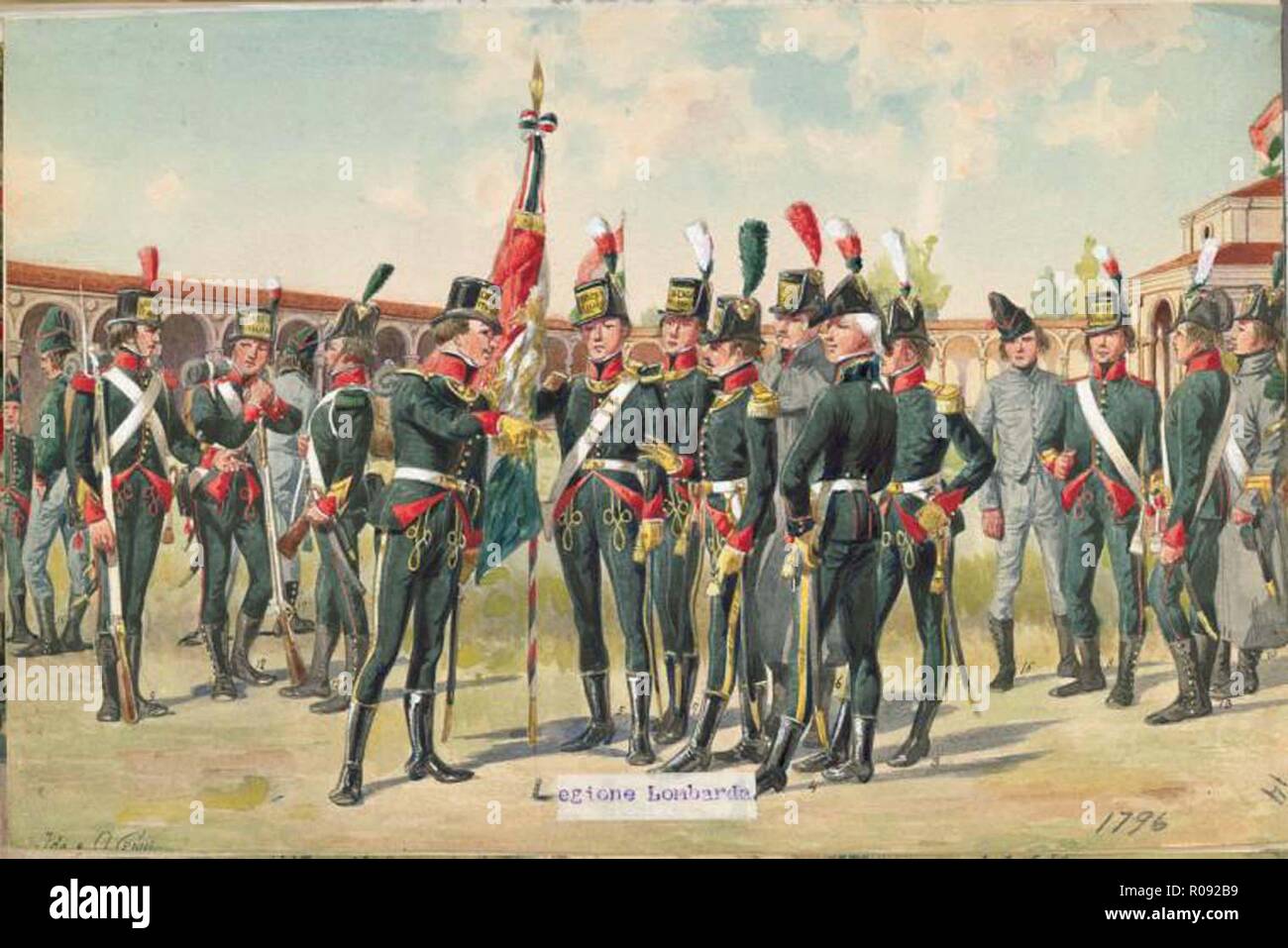 vintage italian army uniform illustration Stock Photo - Alamy