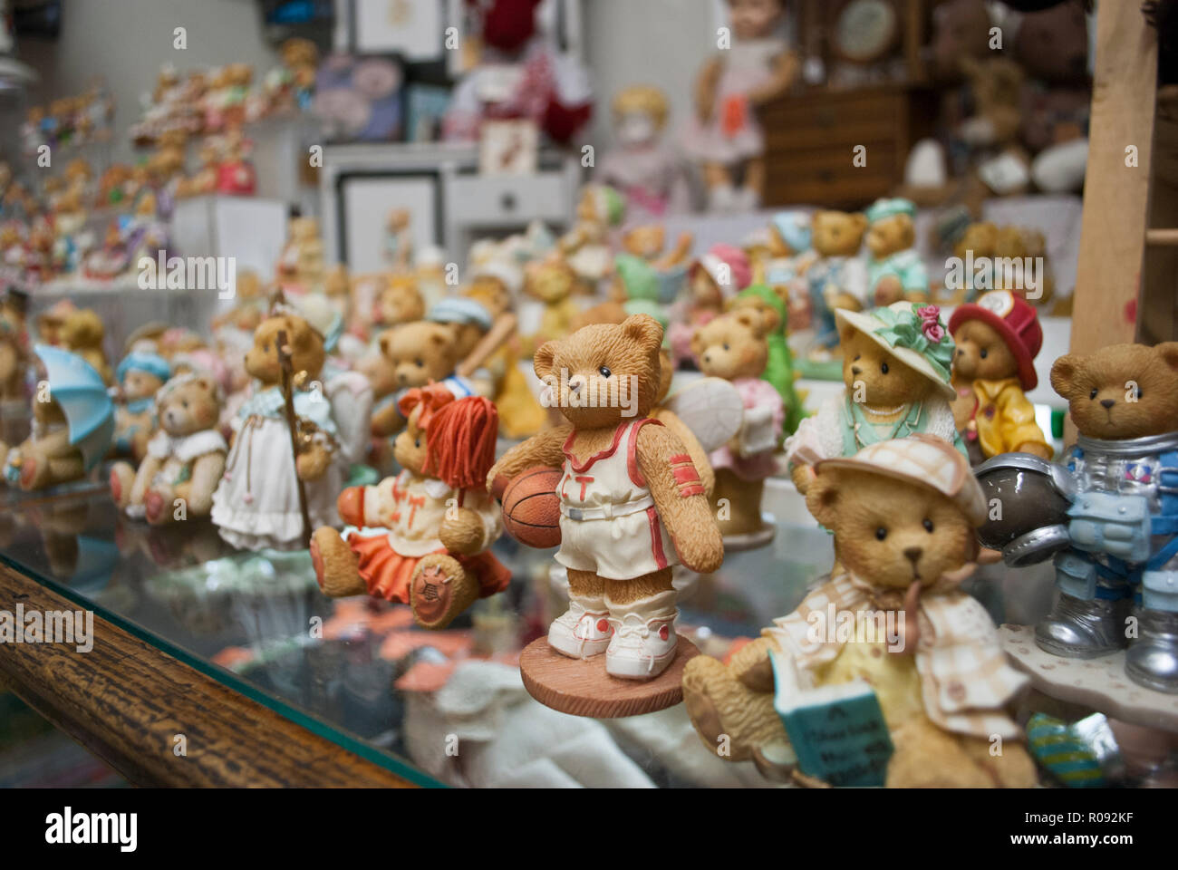 A lot of little toys bear close up. Concept of similarity and ...