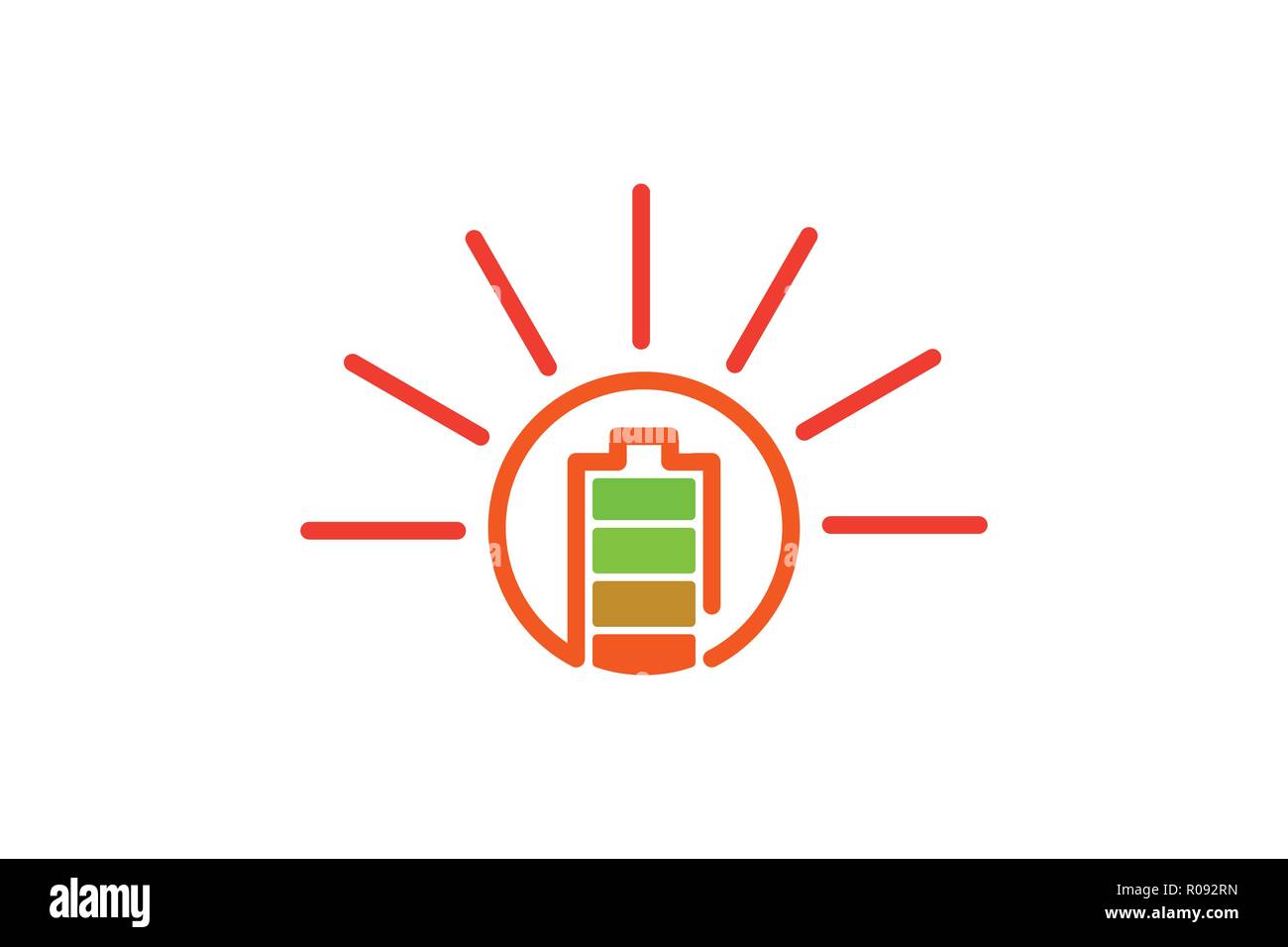 Battery Full, Solar Logo Designs Inspiration Isolated on White ...