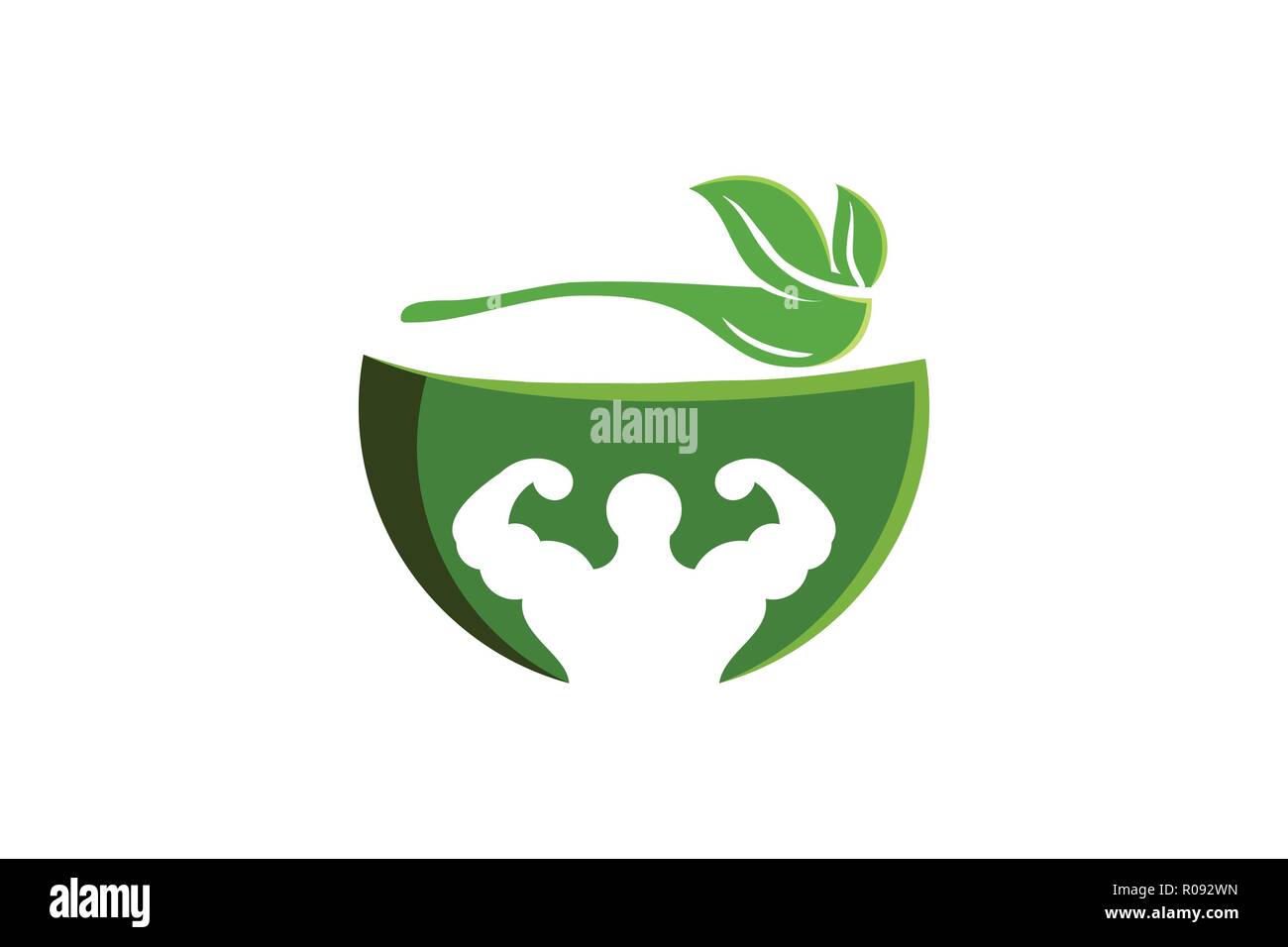 muscle, bowl and spoon, athlete healthy food logo Designs Inspiration ...