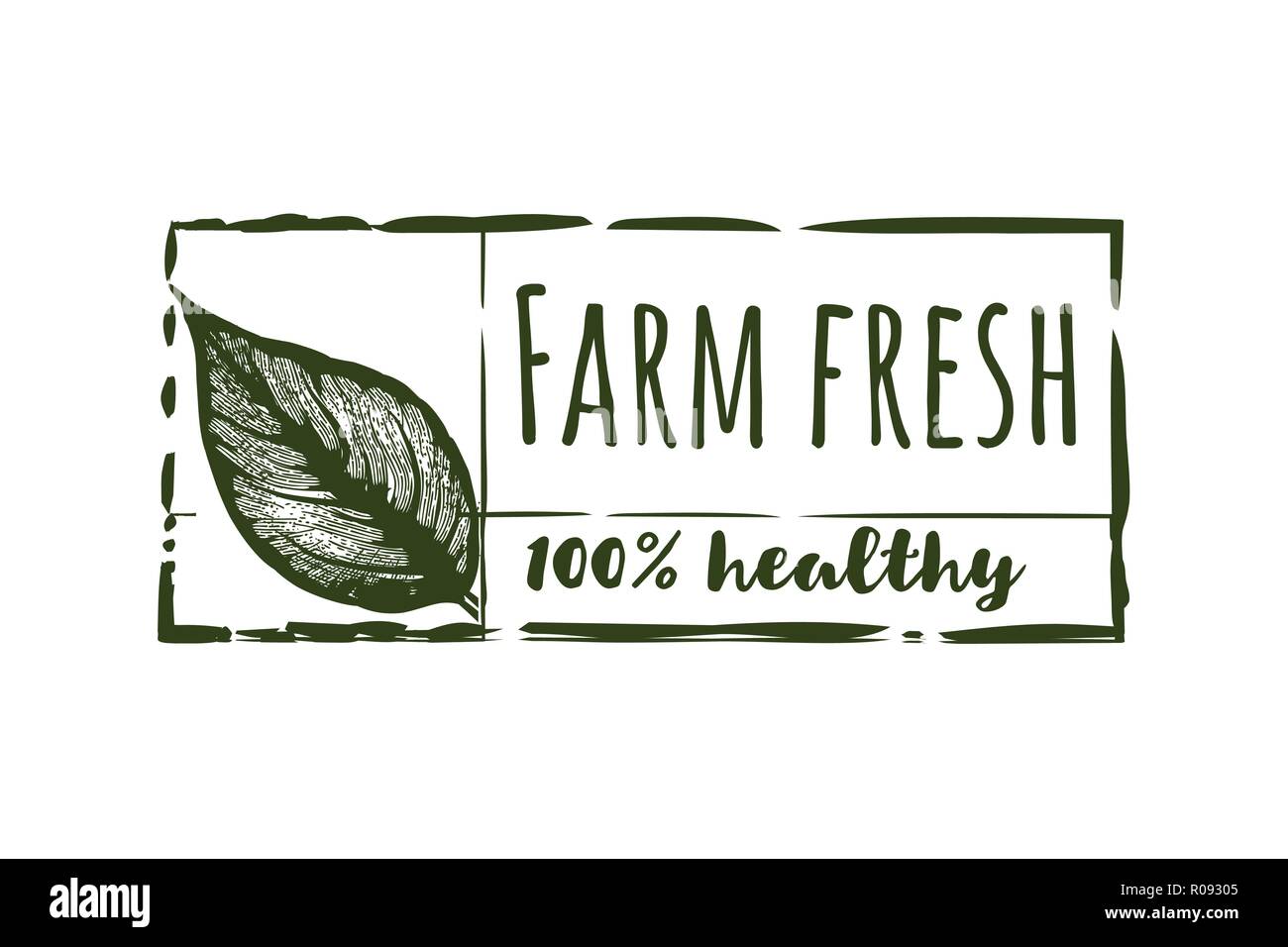 farm fresh, 100 % healthy label Designs Inspiration Isolated on White ...