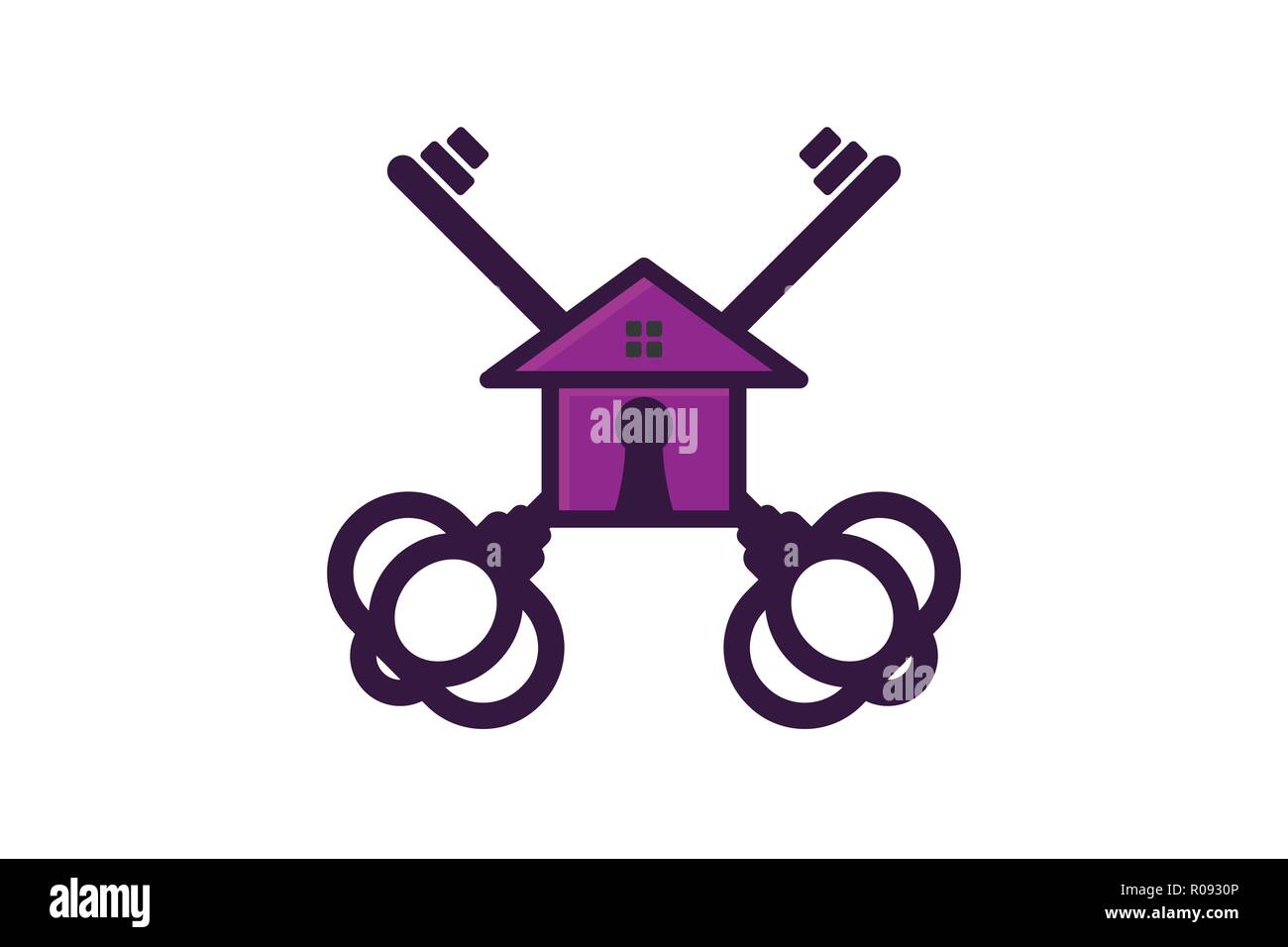 Key and house, house security logo Designs Inspiration Isolated on ...