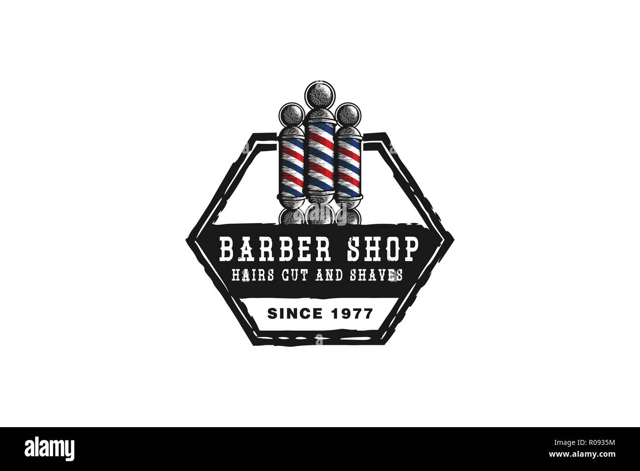 pile barber pole logo Designs Inspiration Isolated on White Background ...