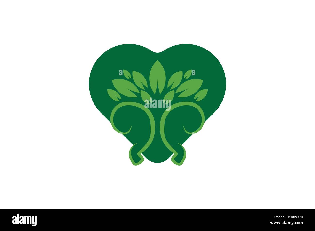 tree and love, environmental care logo Designs Inspiration Isolated on ...
