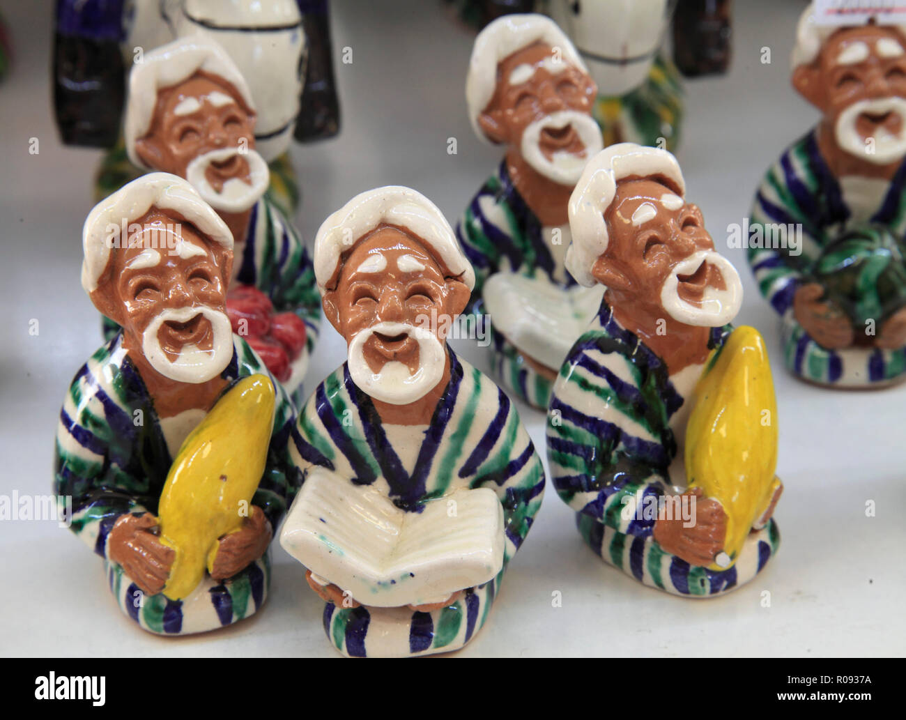Uzbekistan; Tashkent, Museum of Applied Arts, ceramic figures Stock ...