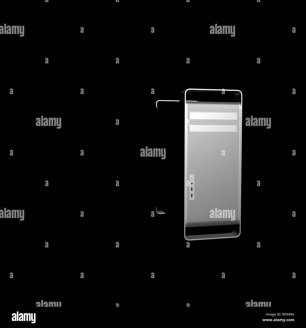 Computer desk monitor keyboard Black and White Stock Photos & Images ...