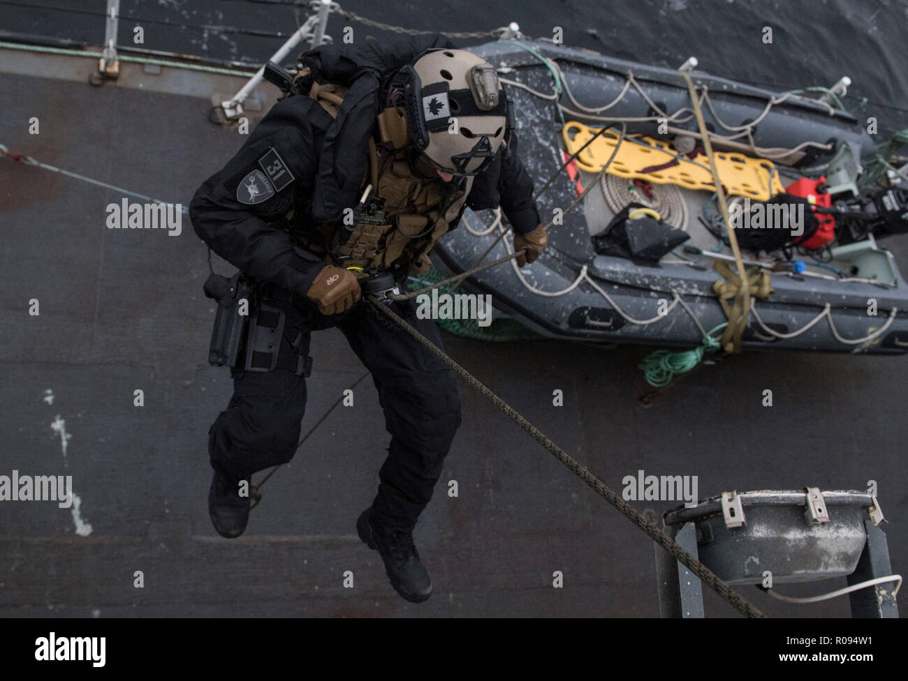 A member Her Majesty’s Canadian Ship (HMCS) VILLE DE QUÉBEC’S Naval ...
