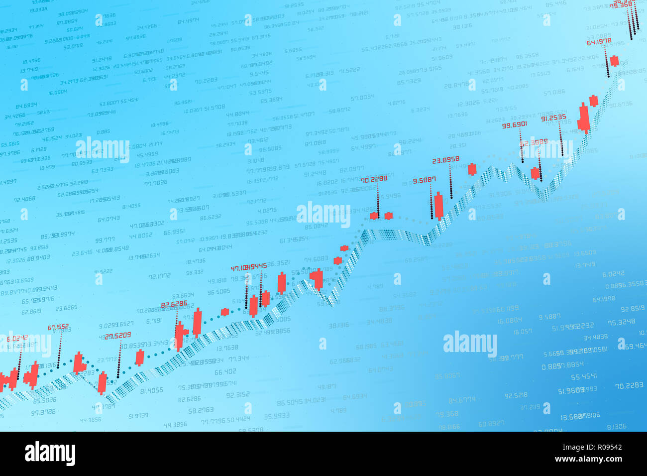 3d rendering, Stock chart with blue background Stock Photo - Alamy