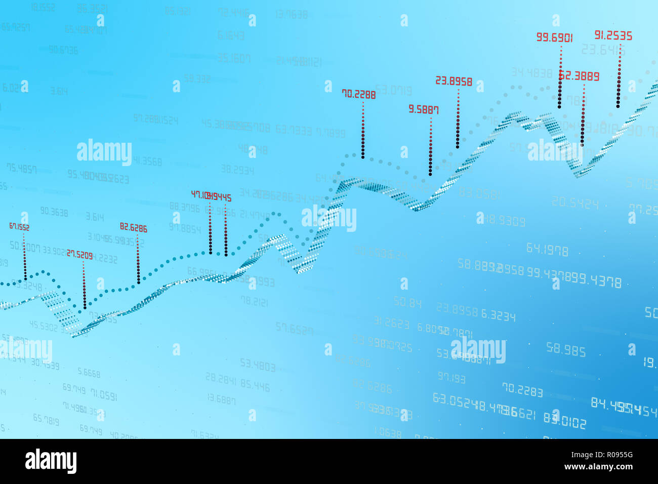 3d rendering, Stock chart with blue background Stock Photo - Alamy