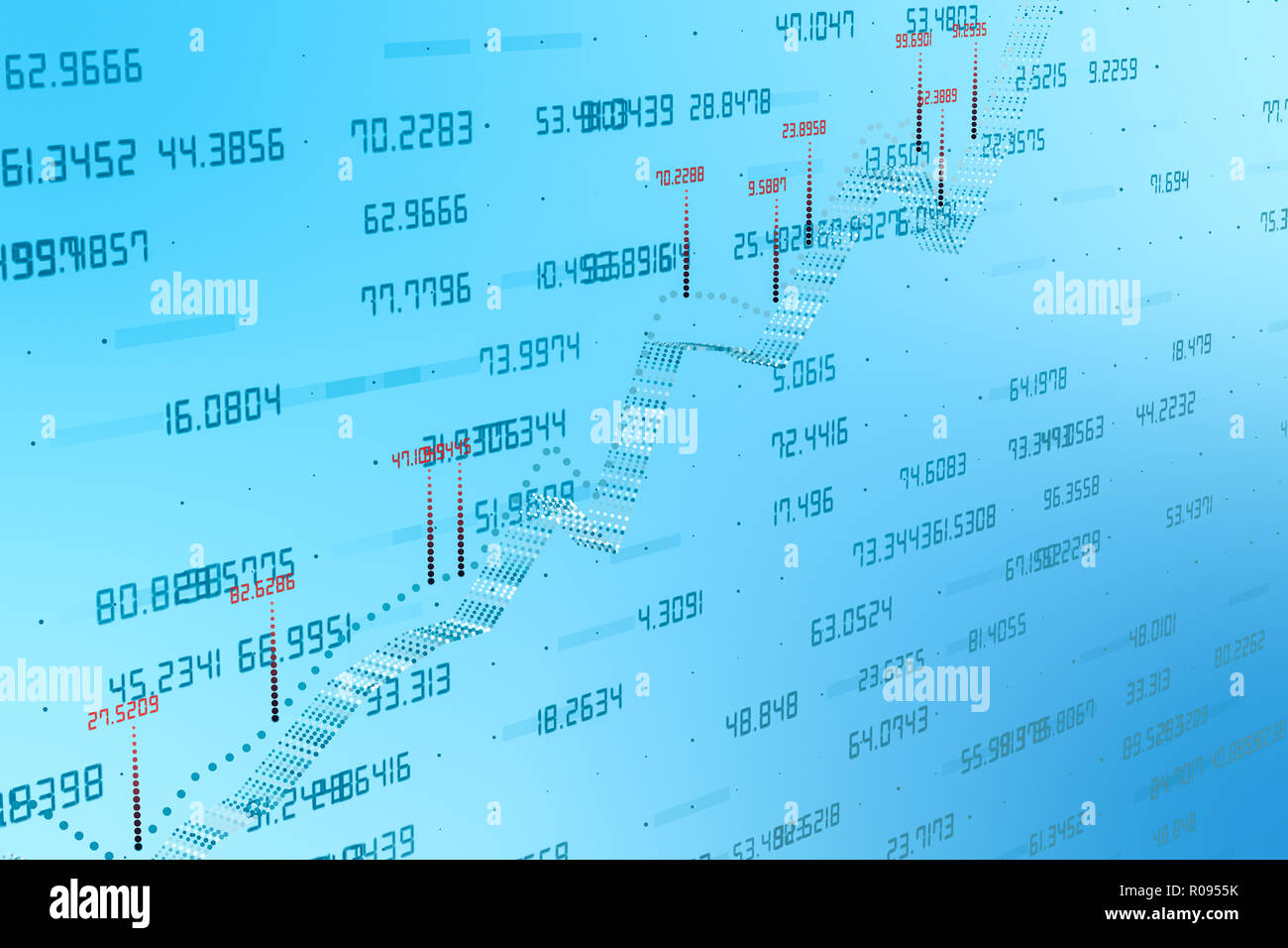 3d rendering, Stock chart with blue background Stock Photo - Alamy