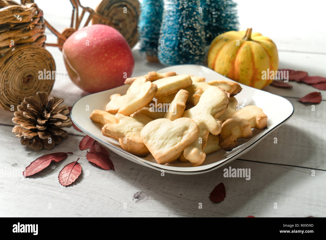 hand-made cookies with Light color background Stock Photo - Alamy