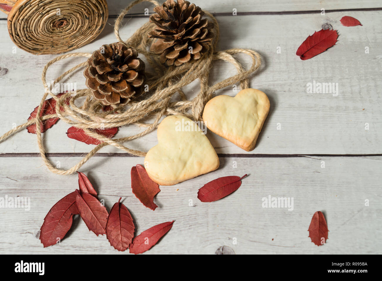 hand-made cookies with Light color background Stock Photo - Alamy