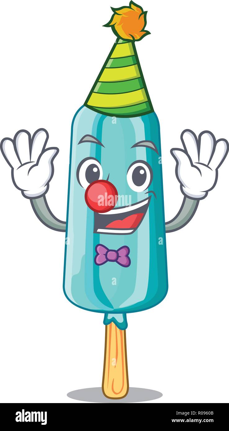 Clown ice cream shaped stick on mascot Stock Vector Image & Art - Alamy