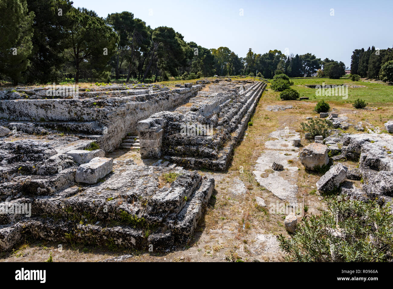 Greek Altar of Hiero II, Archeological Museum, Syracuse, Sicily Stock ...