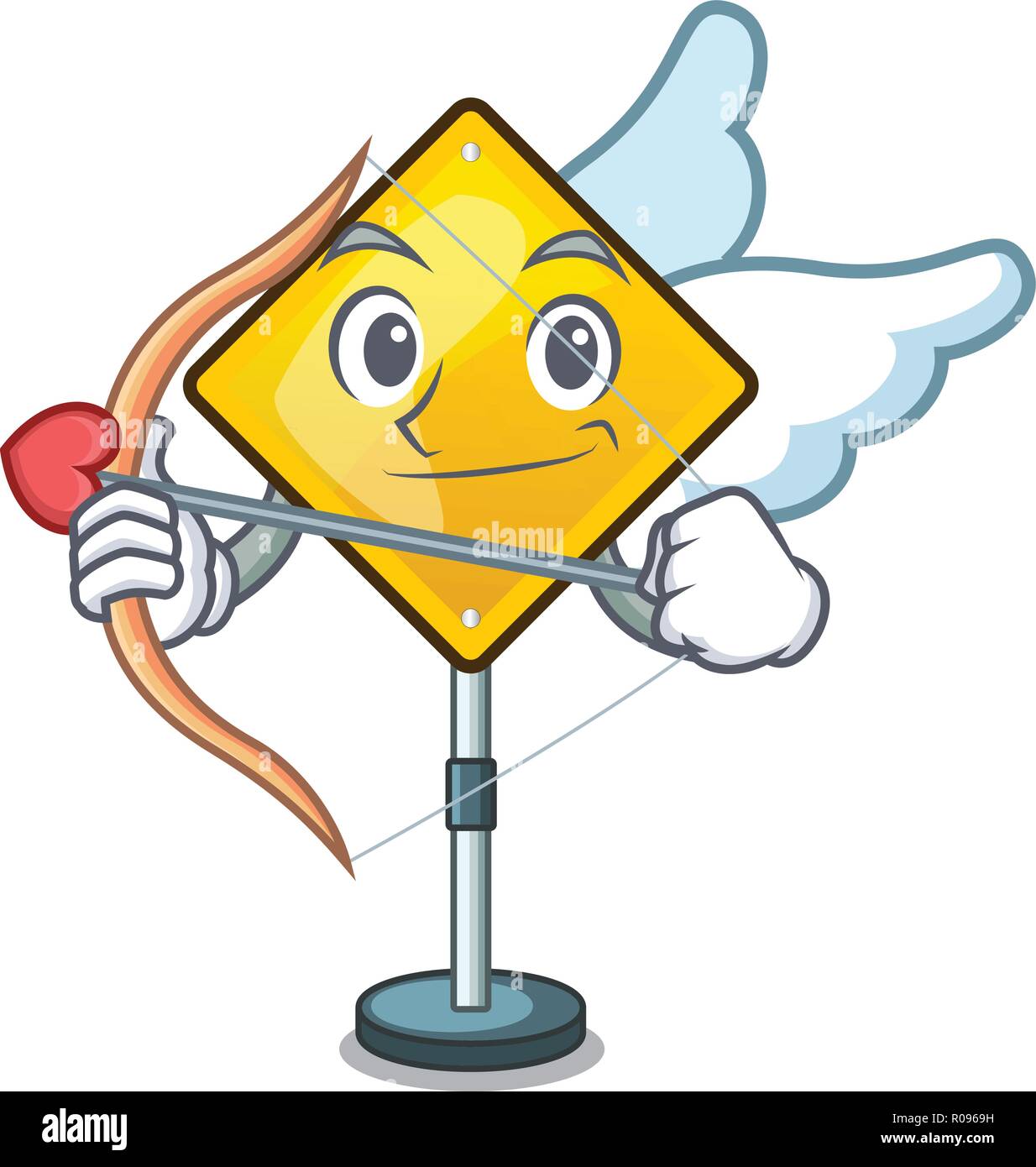 Cupid harm warning sign shaped on cartoon Stock Vector Image & Art - Alamy