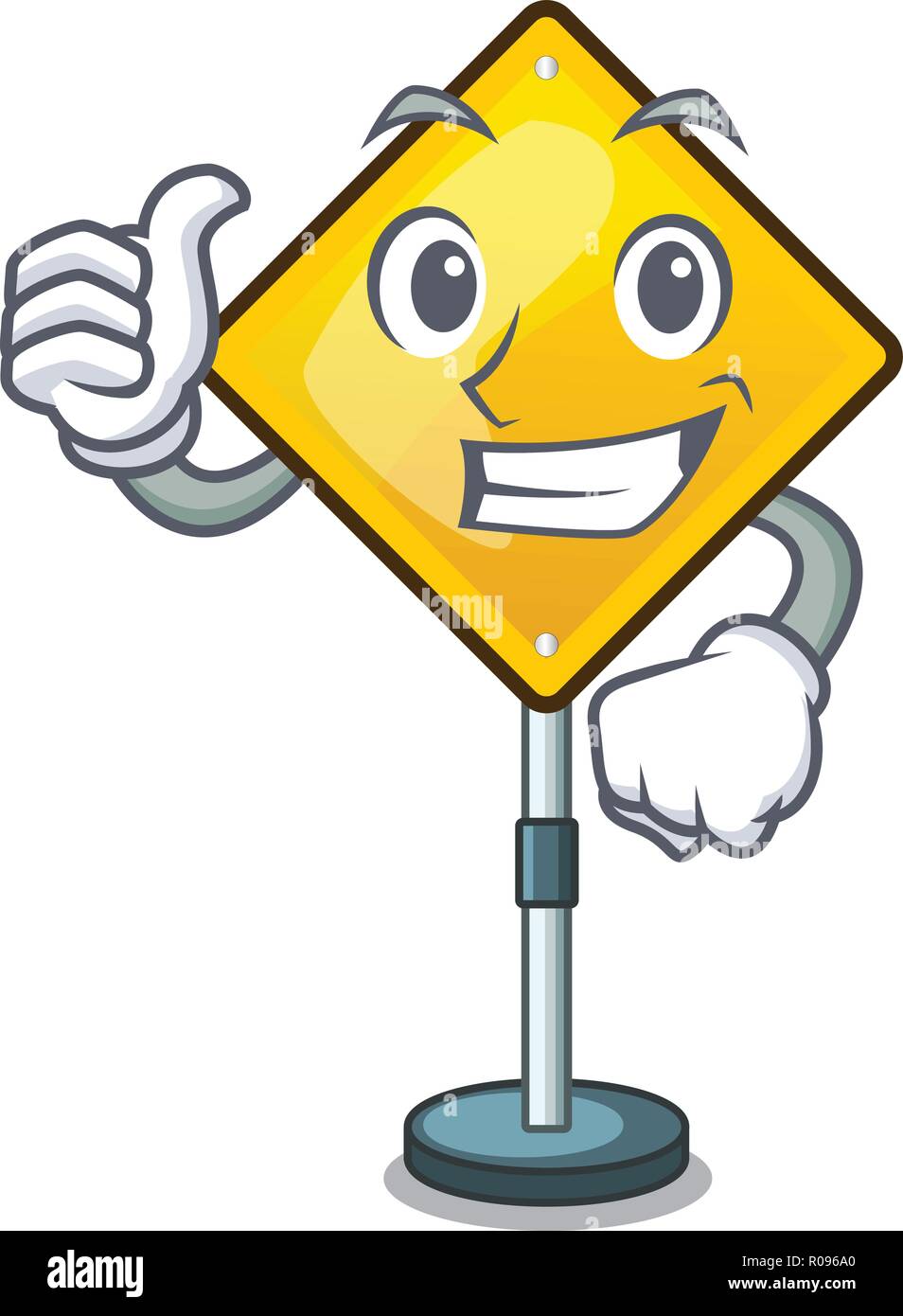 Thumbs up warning attention sign shaped character exclamation Stock ...