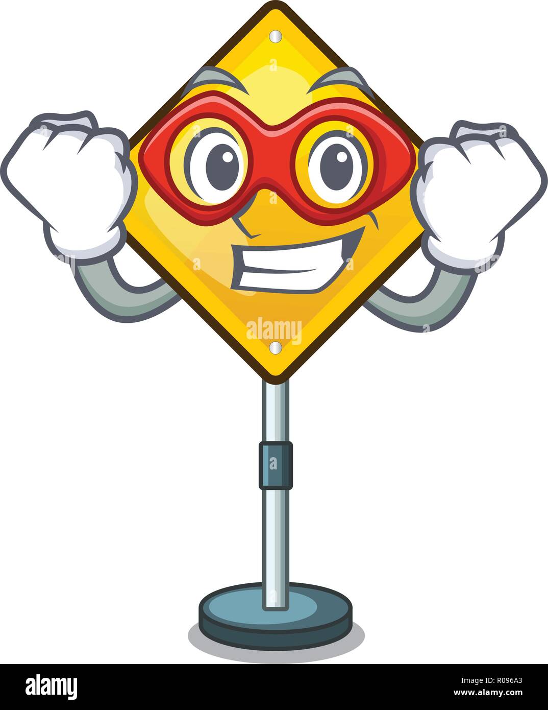 Super hero warning attention sign shaped character exclamation Stock ...