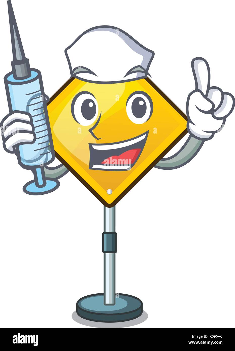 Nurse warning attention sign shaped character exclamation Stock Vector ...