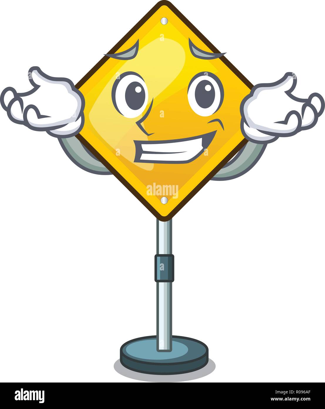 Grinning warning attention sign shaped character exclamation Stock ...