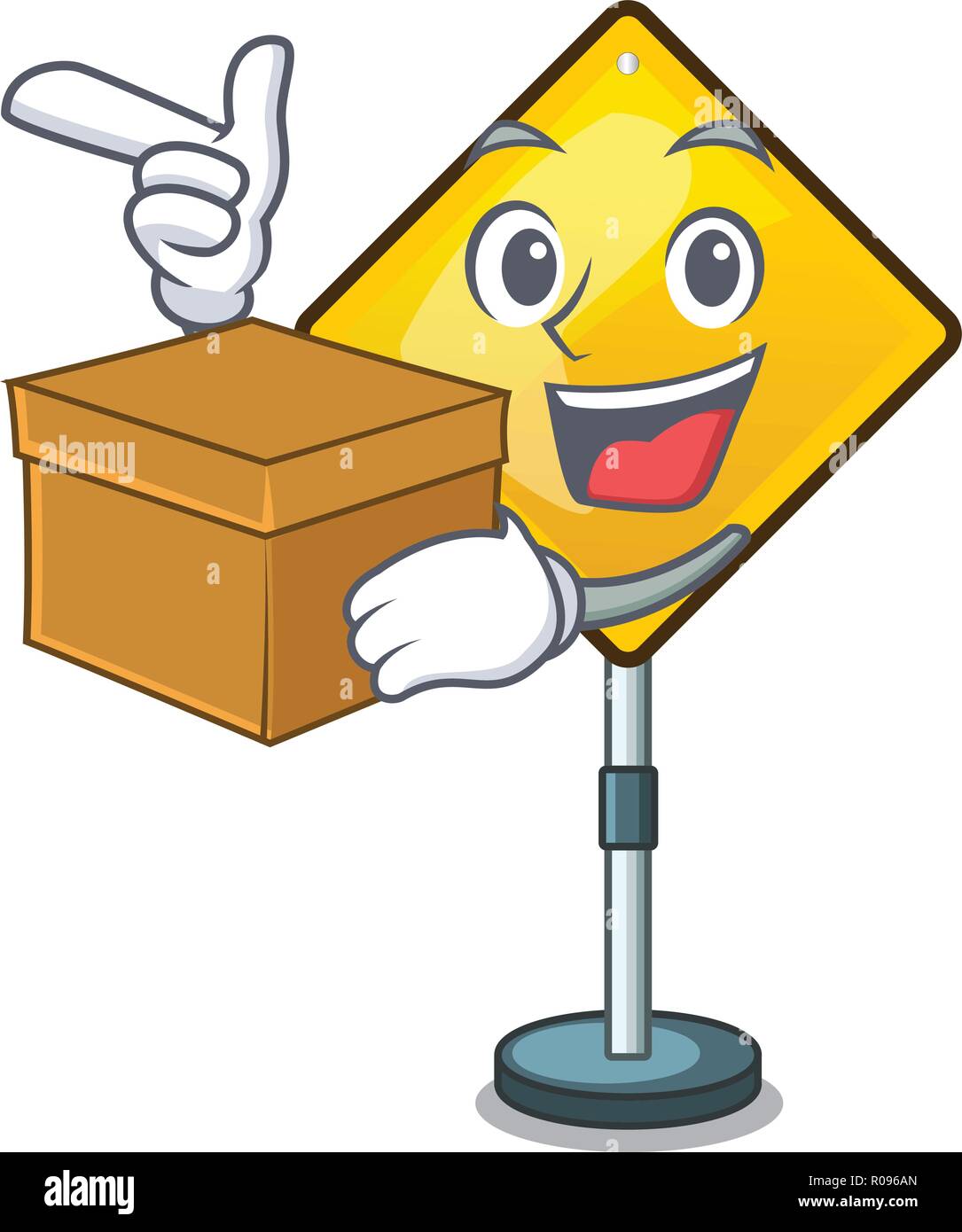 Cartoon emoticon exclamation mark character hi-res stock photography ...