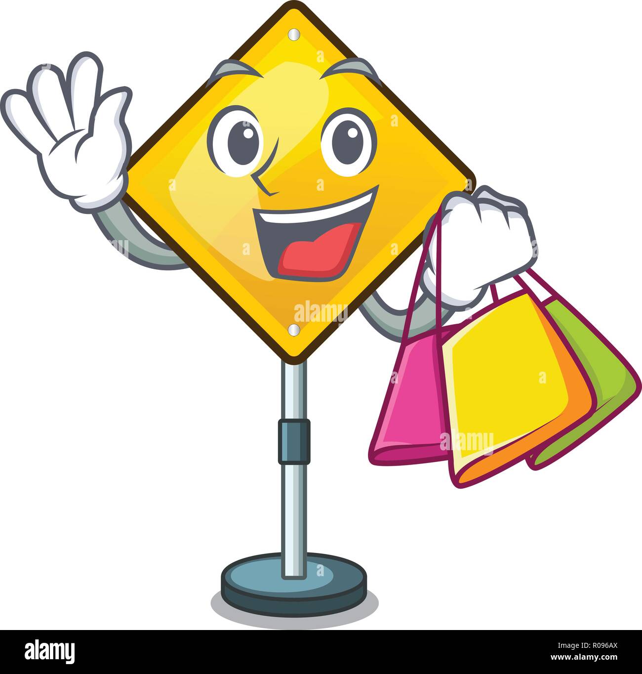 Shopping warning attention sign shaped character exclamation Stock ...
