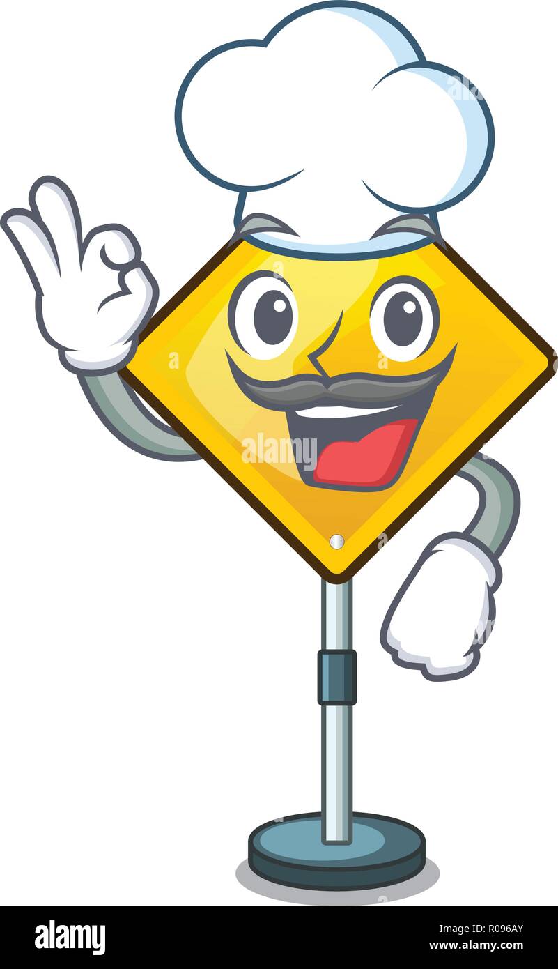 Chef warning attention sign shaped character exclamation Stock Vector ...