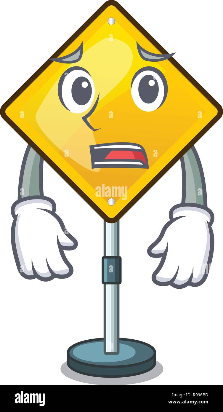 Afraid Hazard warning attention sign sahaped cartoon Stock Vector Image ...