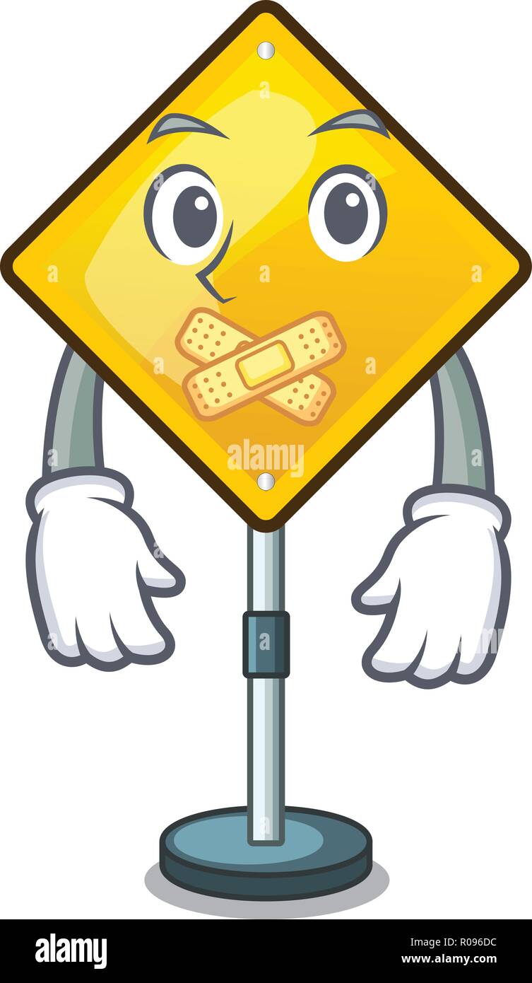 Silent warning sign with exclamation mark mascot Stock Vector Image ...