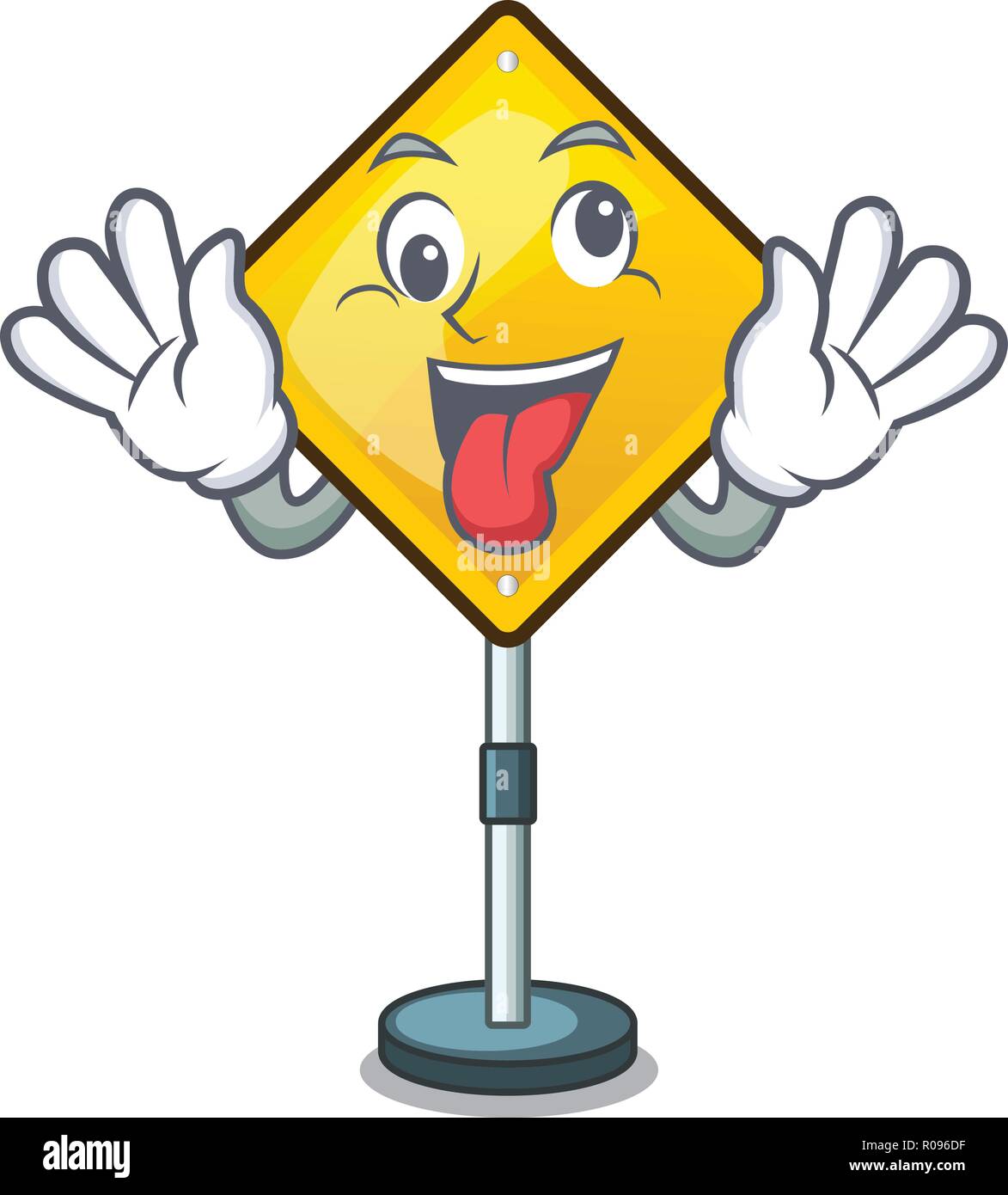 Crazy warning sign with exclamation mark mascot Stock Vector Image ...