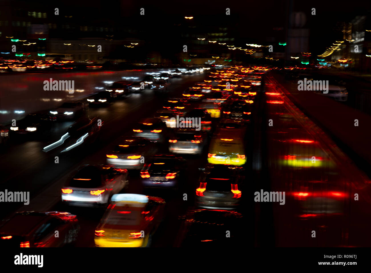 Light lines of car headlights Stock Photo - Alamy
