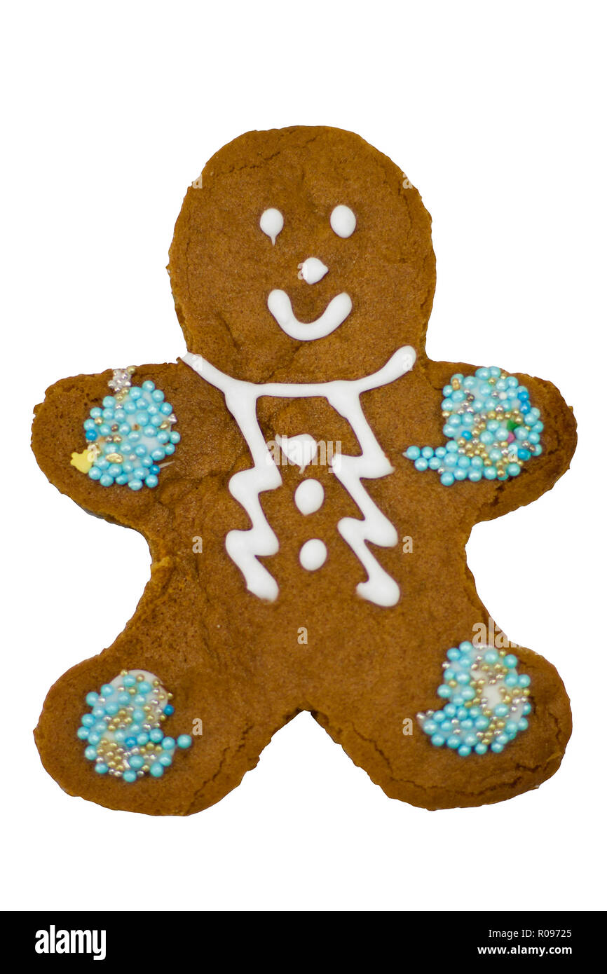 gingerbread man isolated on white background Stock Photo - Alamy