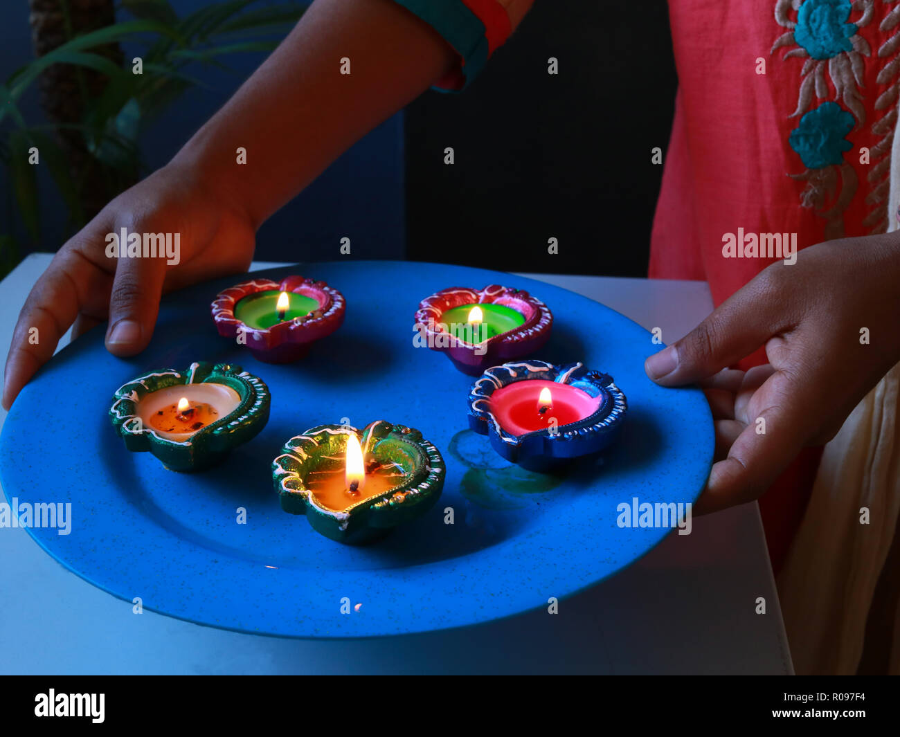 Diyas arranged in different ways hi-res stock photography and images ...