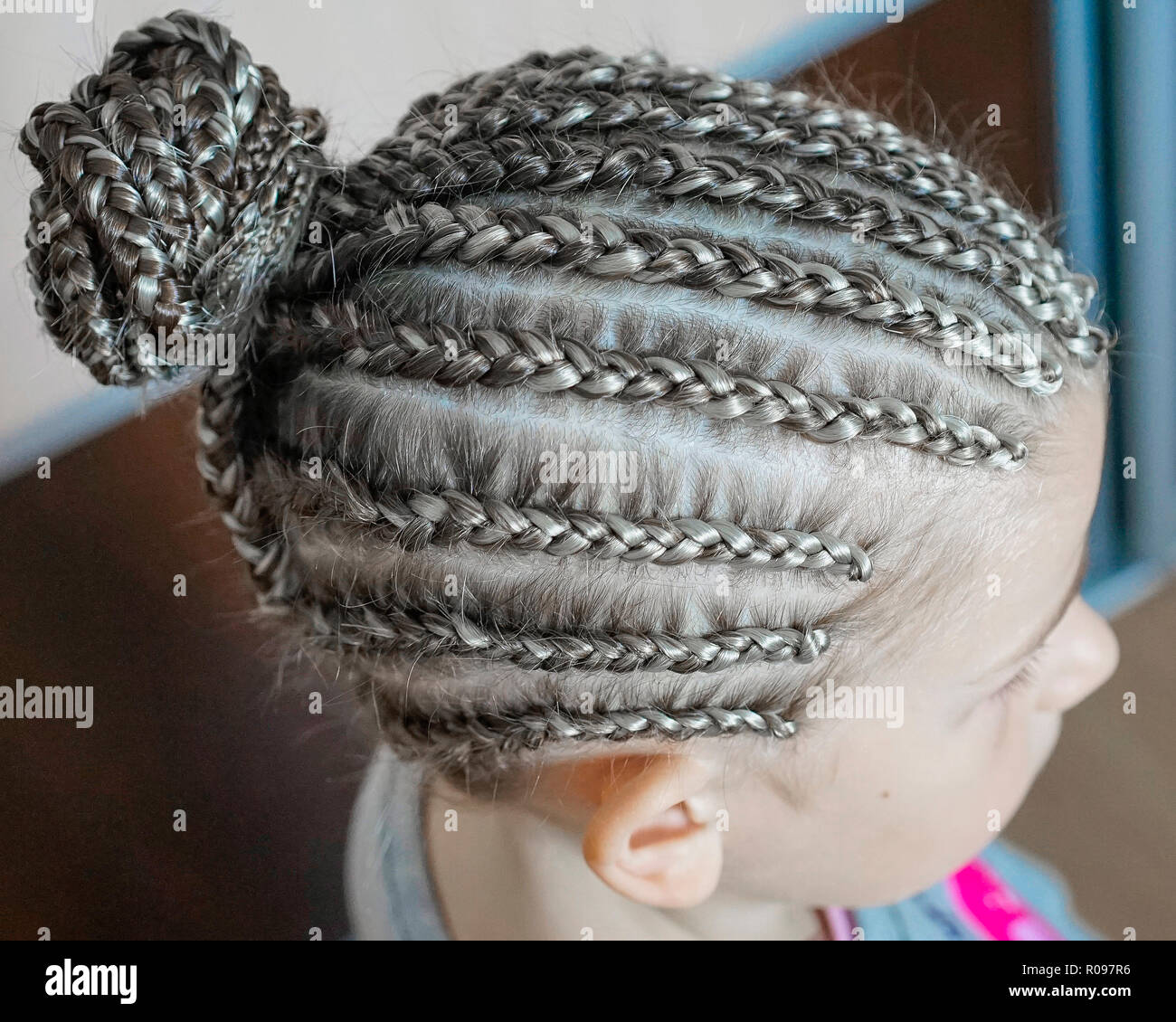 braids, pigtails on the temple, hair drawings cornrows, long hair Stock ...