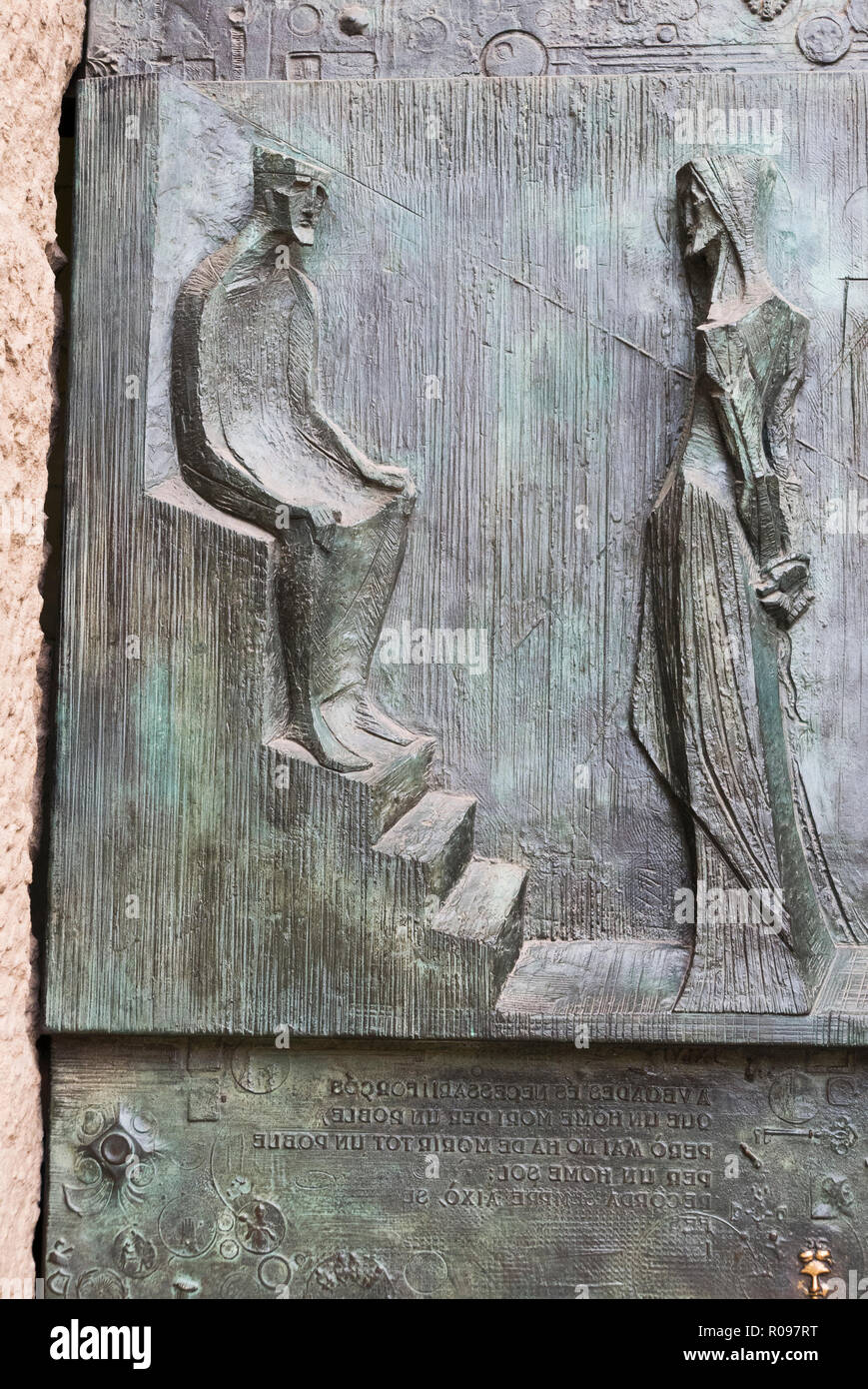 Bas Relief figures on the door of the Sagrada Familia, Barcelona, Spain ...