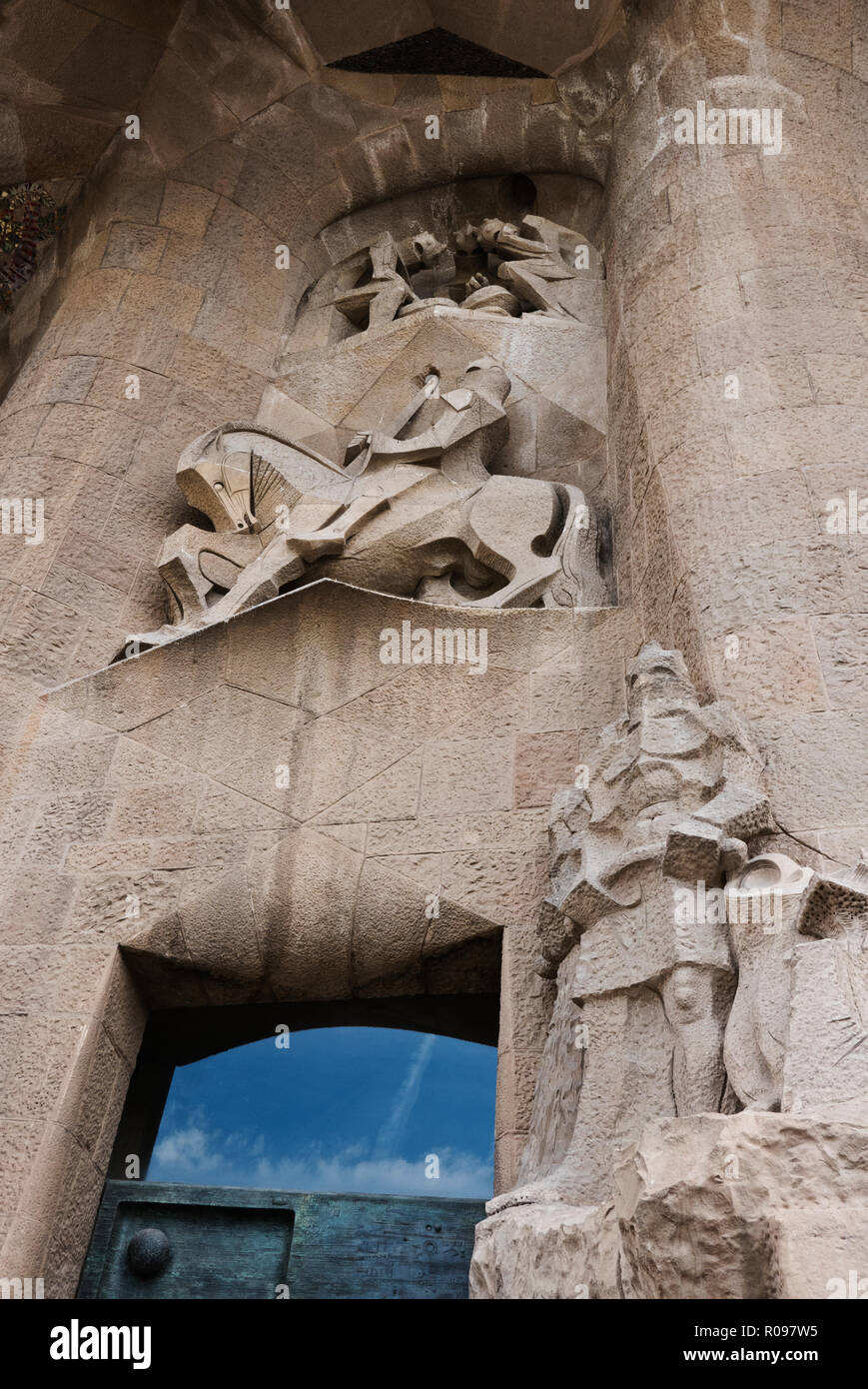 Sculptures of Roman Soldiers on the exterior wall of the Sagrada ...