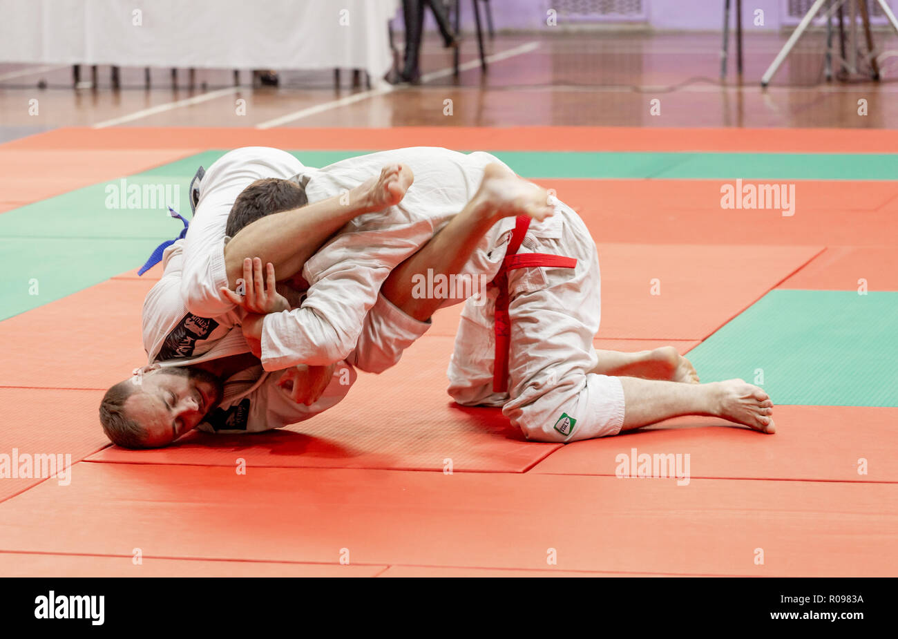 Russia, Vladivostok, 11/03/2018. Jiu-Jitsu wrestling competition among ...