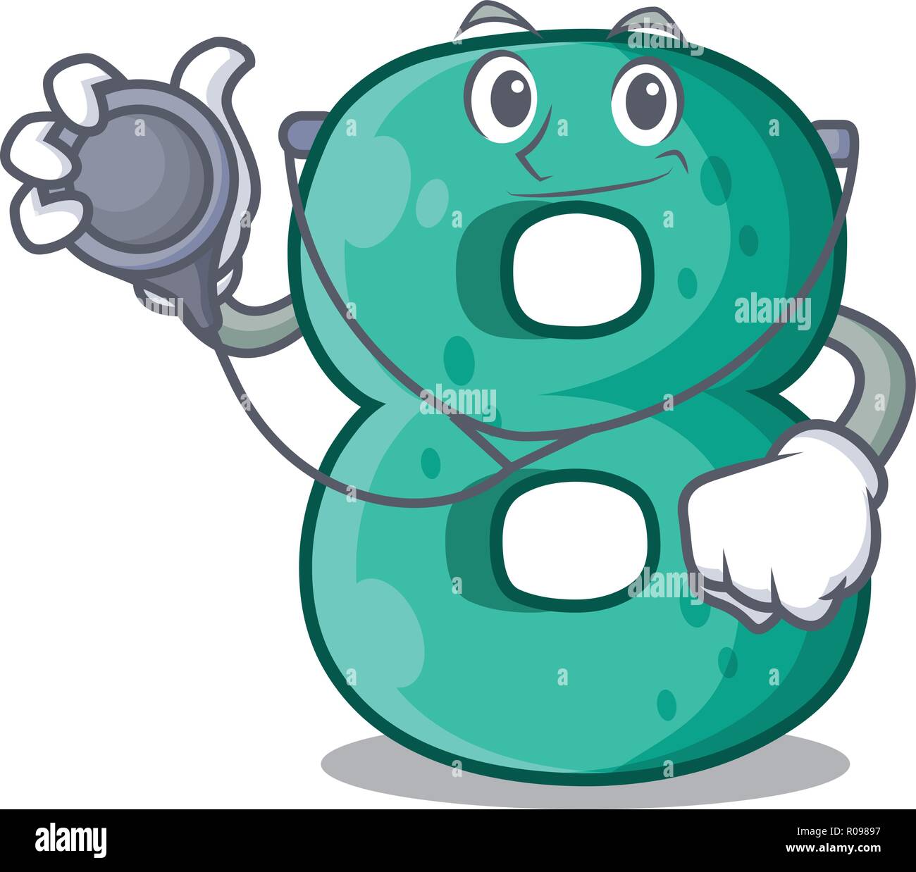 Doctor raster version cartoon shaped Number Eight Stock Vector Image ...