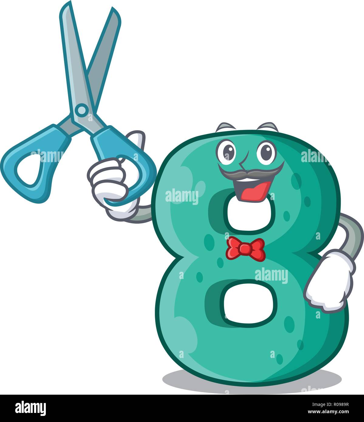 Barber raster version cartoon shaped Number Eight Stock Vector Image ...