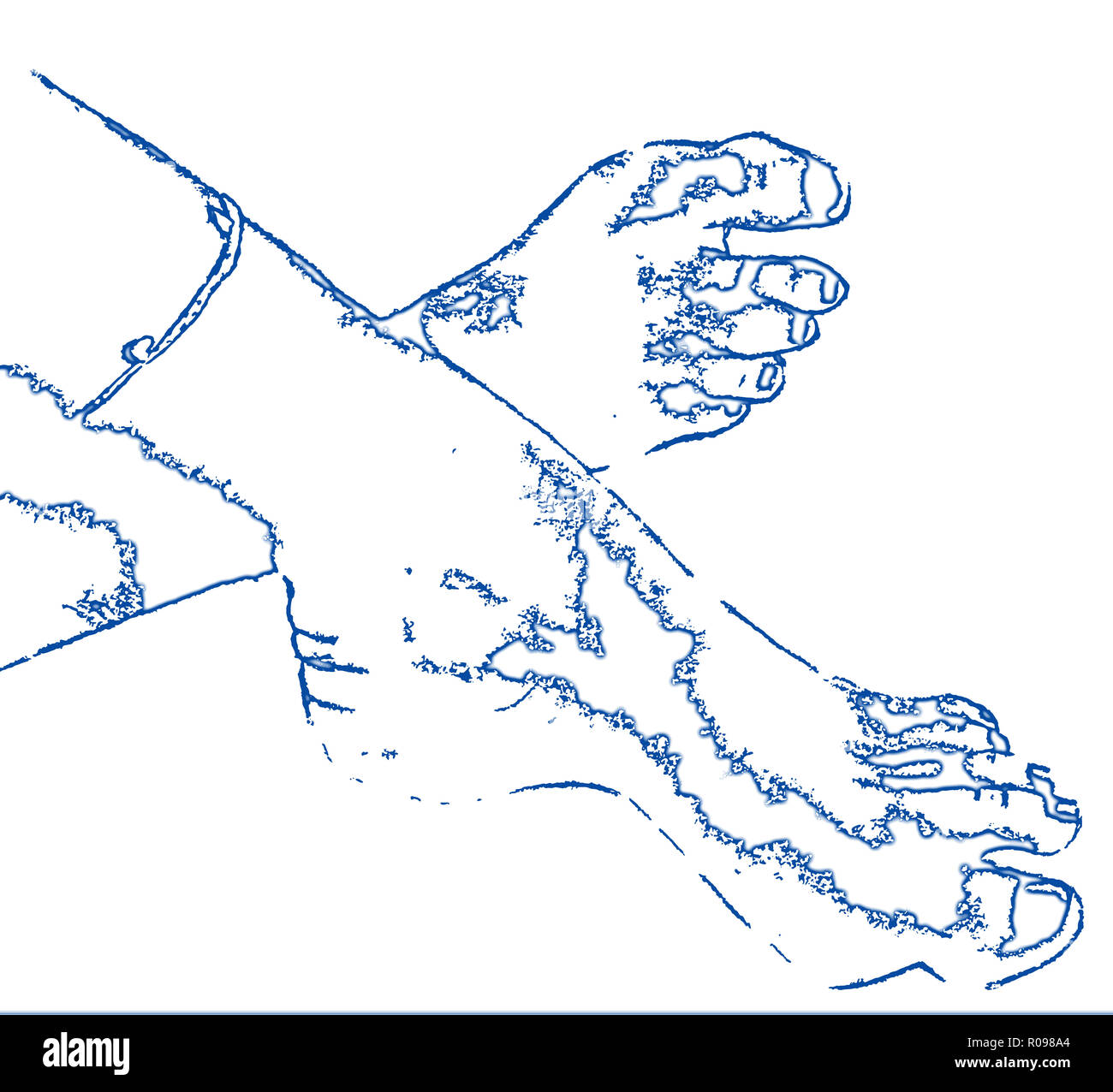 Two female feet sketch line drawing background Stock Photo - Alamy