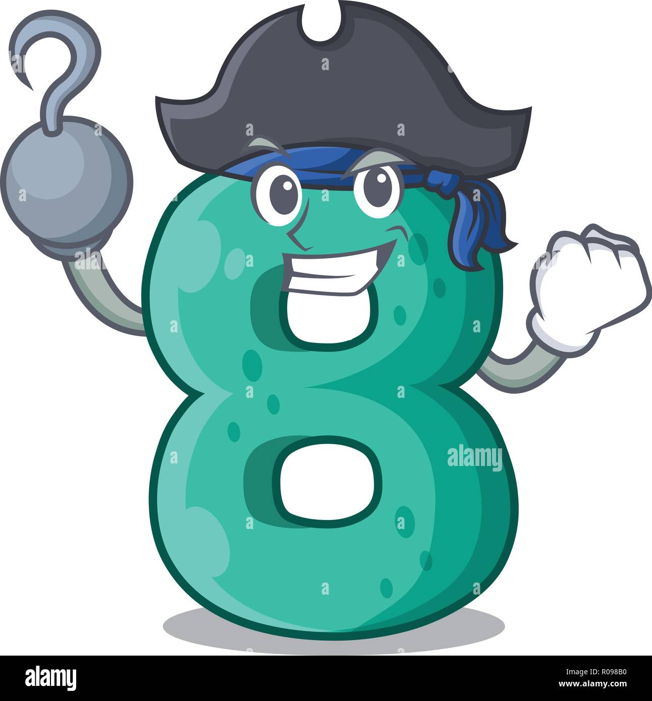 Pirate raster version cartoon shaped Number Eight Stock Vector Image ...