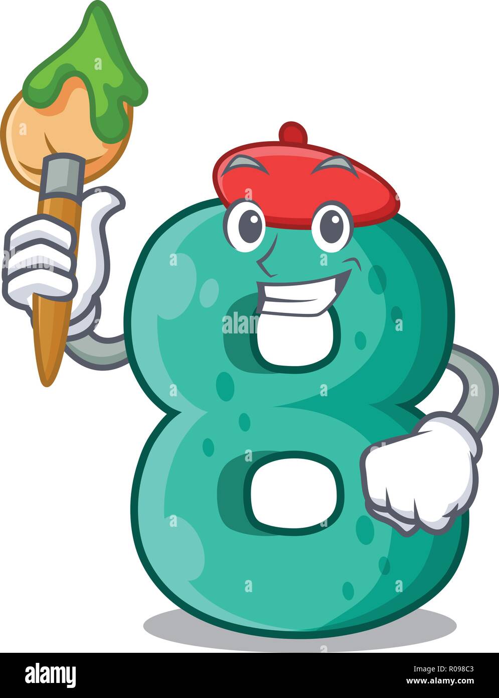 Artist raster version cartoon shaped Number Eight Stock Vector Image ...