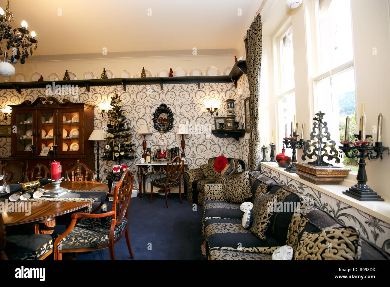 The Hall at Abbey-Cwm-Hir Stock Photo - Alamy