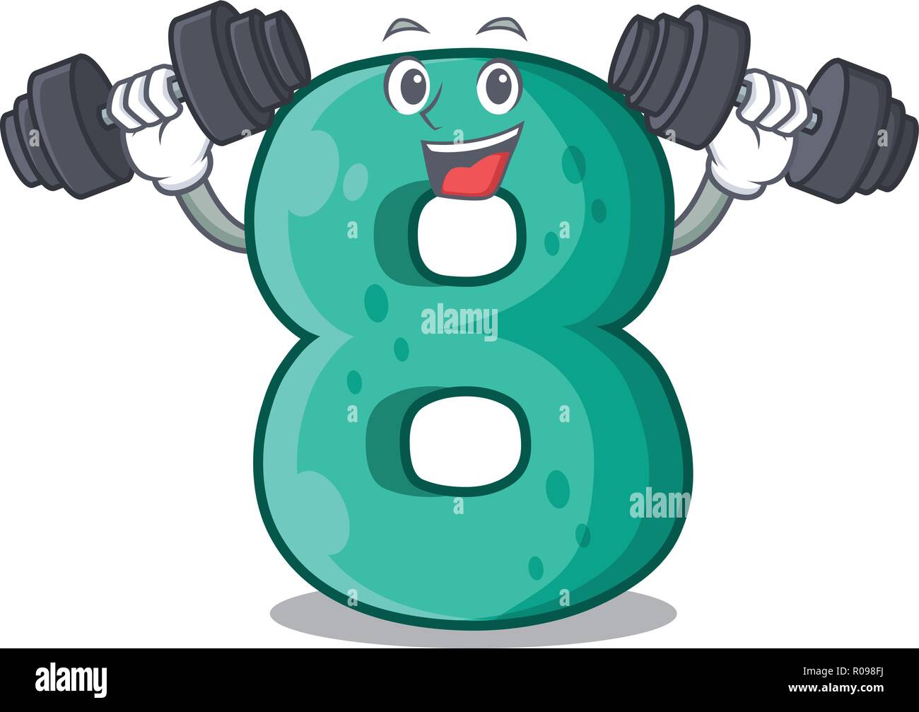 Fitness raster version cartoon shaped Number Eight Stock Vector Image ...