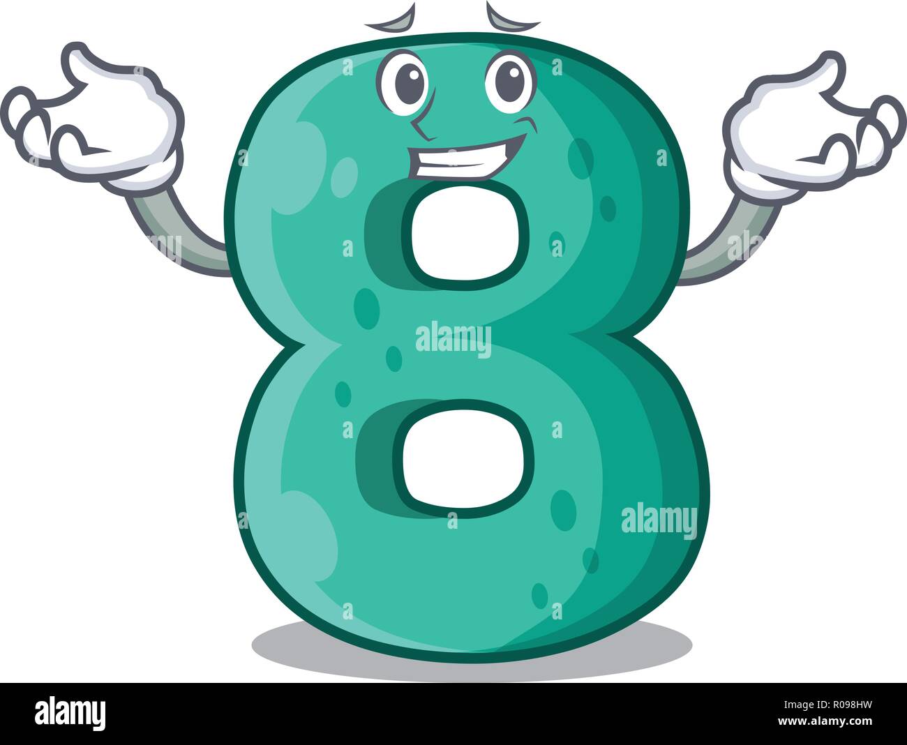 Grinning number house eight the shaped character Stock Vector Image ...