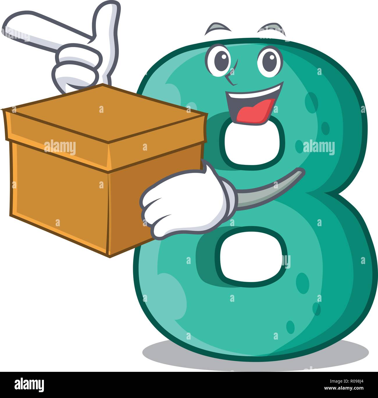 With box number house eight the shaped character Stock Vector Image ...