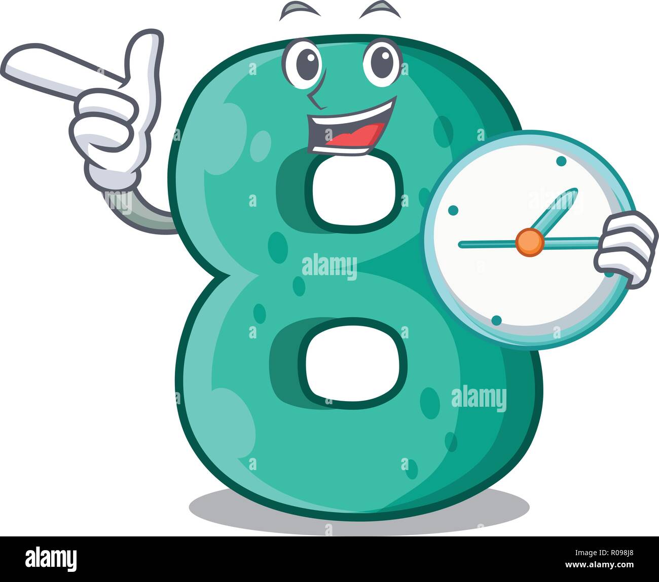 With clock number house eight the shaped character Stock Vector Image ...