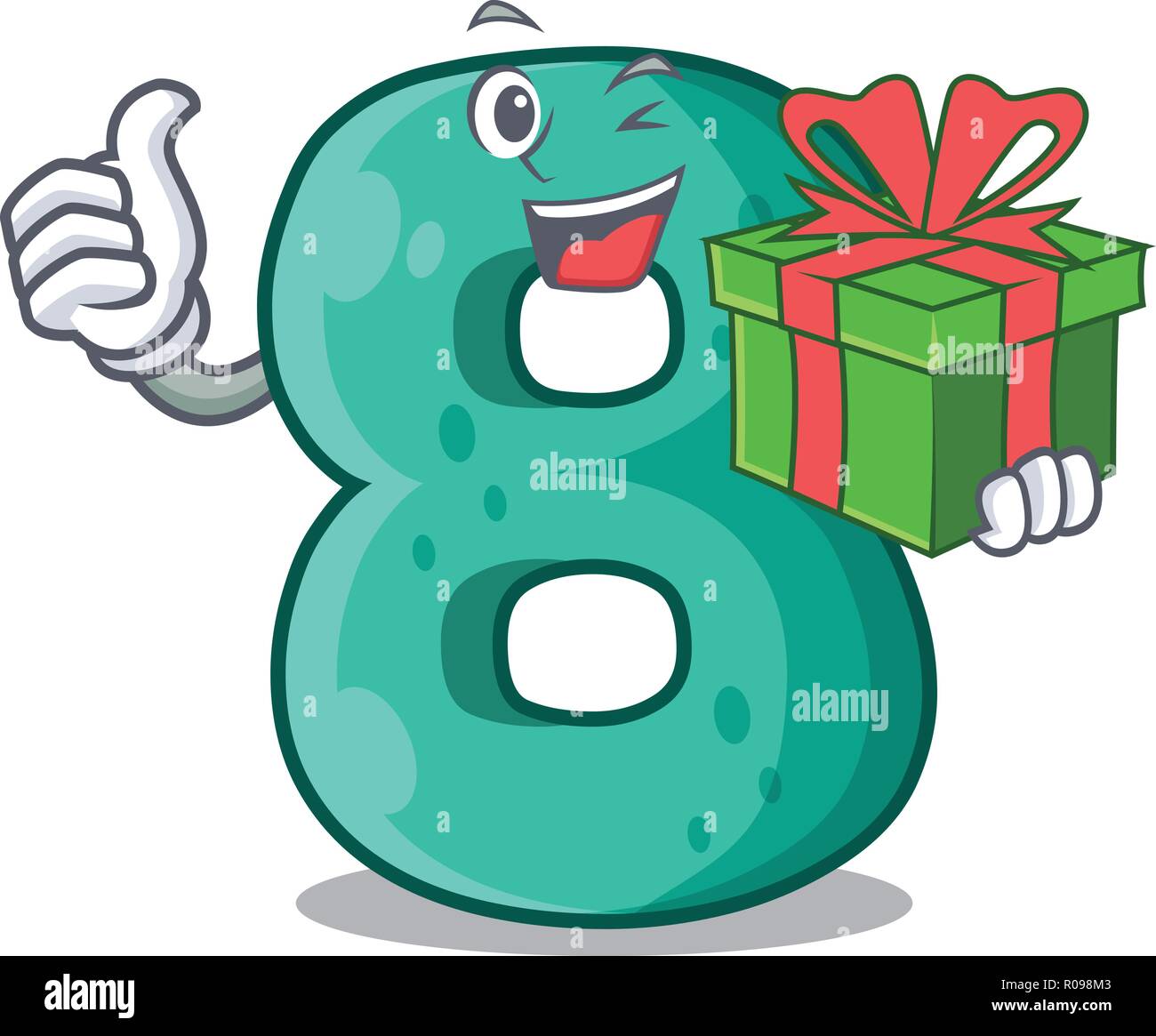 With gift number eight made with cartoon shaped Stock Vector Image ...